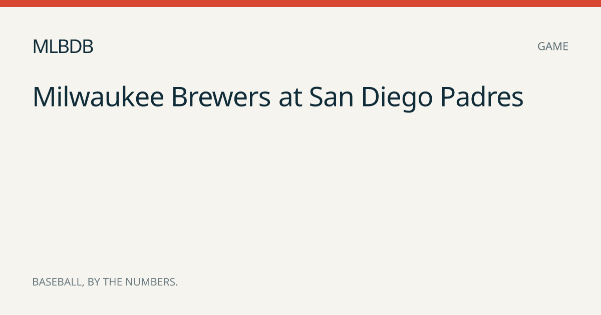 NLDS Game 3: San Diego Padres vs Milwaukee Brewers, Oct 6, 2026 Box ...